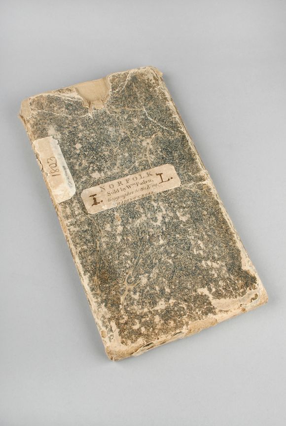 Bonhams : Thomas Milne (British) Norfolk folding map on linen ...