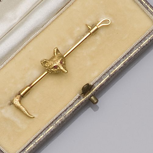 Bonhams : A brooch realistically modelled as a running fox, (3)