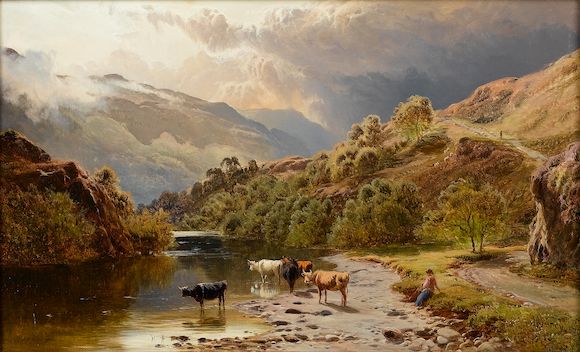 Bonhams : Sidney Richard Percy (British, 1821-1886) Cattle and drover ...