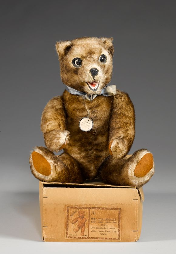 Bonhams : Rare boxed 'Peter' Teddy bear, German circa 1925