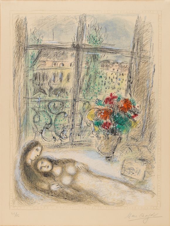 Bonhams : Marc Chagall (Russian/French, 1887-1985) Quai des Celestins Lithograph in colours ...