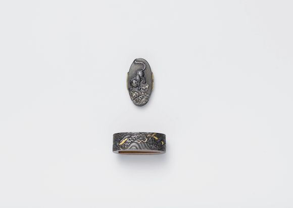 Bonhams : A shibuichi fuchi-kashira By Yanawa Naomitsu (1733-1809)