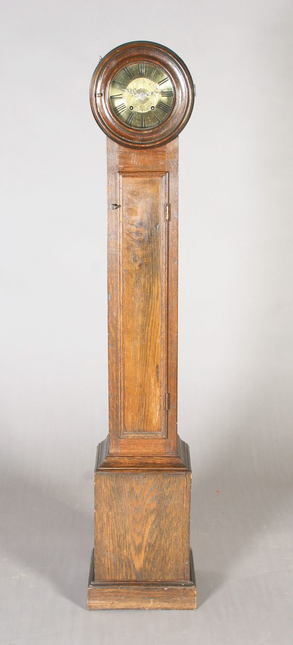 Bonhams : A small oak longcase clock, circa 1920, in the 18th century style