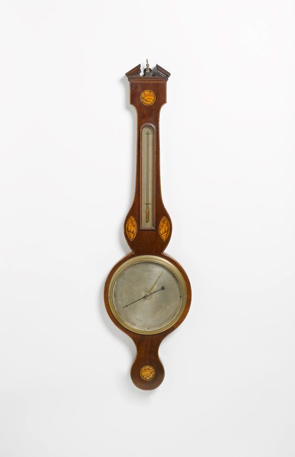 Bonhams : A mid-19th Century inlaid mahogany wheel barometer, G ...