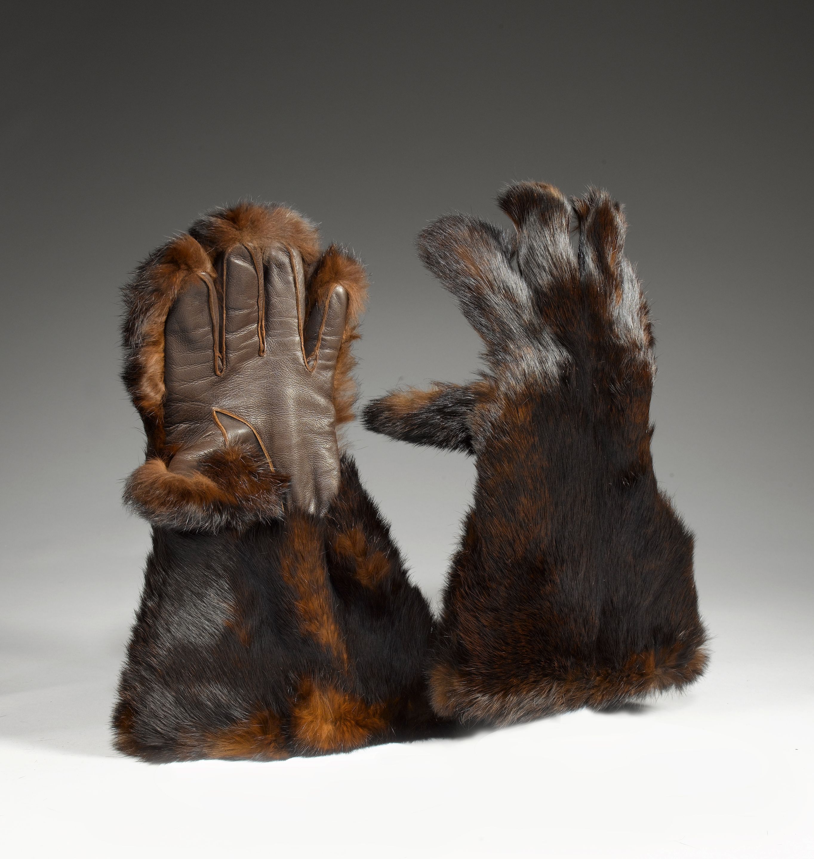 Bonhams Cars : A fine pair of fur backed motoring gauntlets,