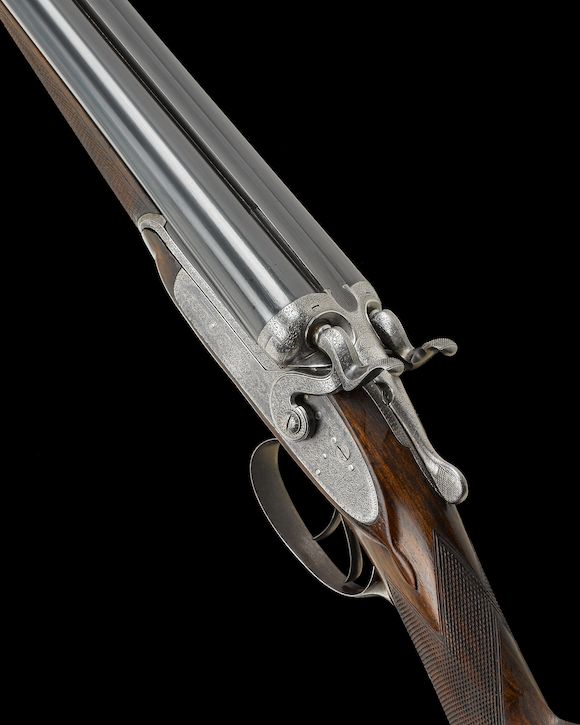 Bonhams : A W. Powell 1876 patent 12-bore bar-in-wood sidelock hammer ...