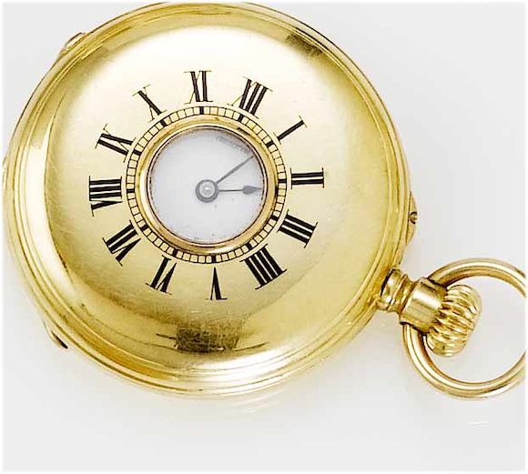 Bonhams : Henry Capt. A mid 19th century 18ct gold half hunter pocket watch