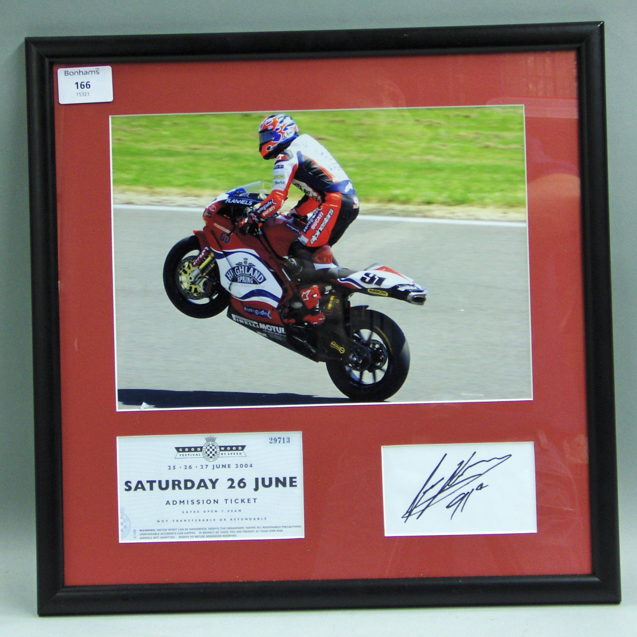 Bonhams Cars : Leon Haslam - photograph, ticket and autograph from the ...