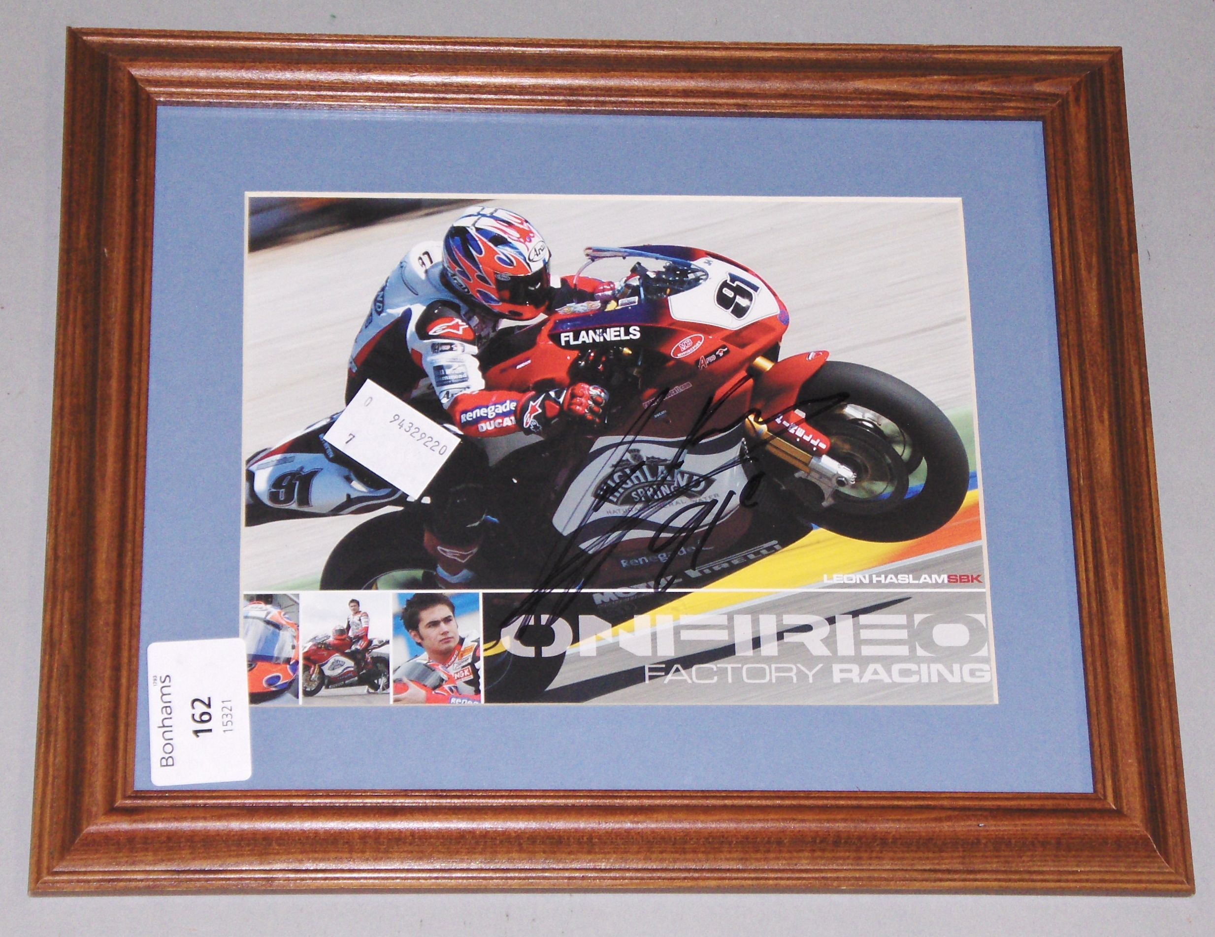 Bonhams Cars : A signed photograph of Leon Haslam,