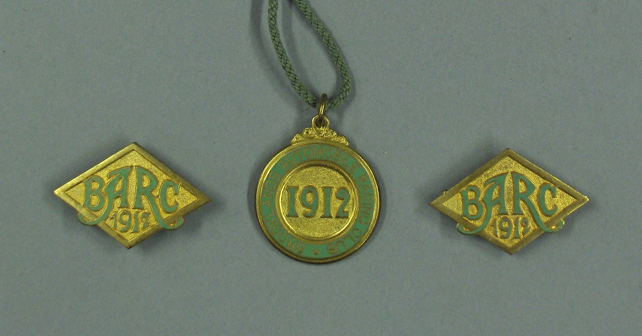 Bonhams Cars : A set of 1912 Brooklands BARC lapel badges,