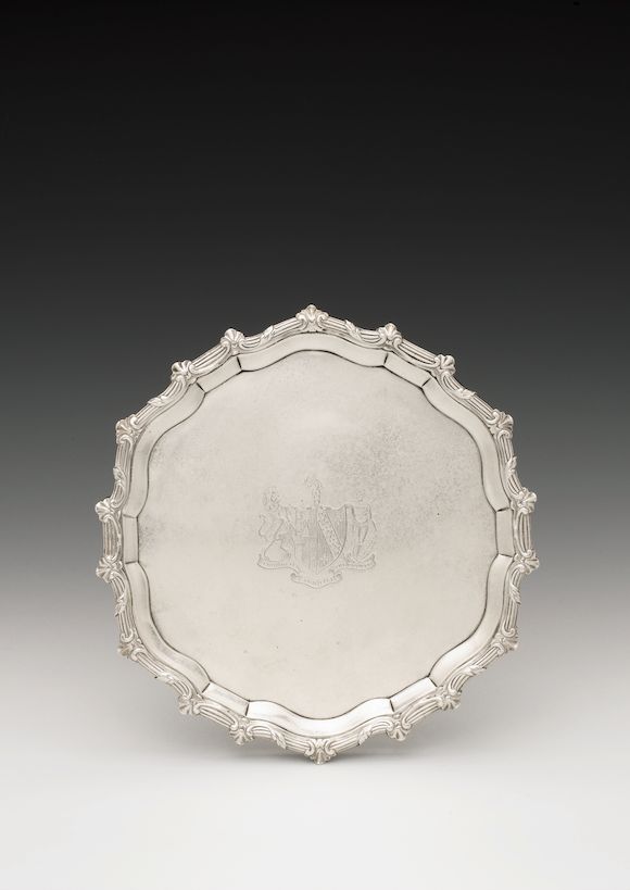 Bonhams : A George III silver salver, by John Crouch I & Thomas Hannam ...