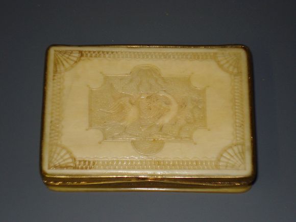 Bonhams : An early 19th century French gilt metal mounted ivory snuff box