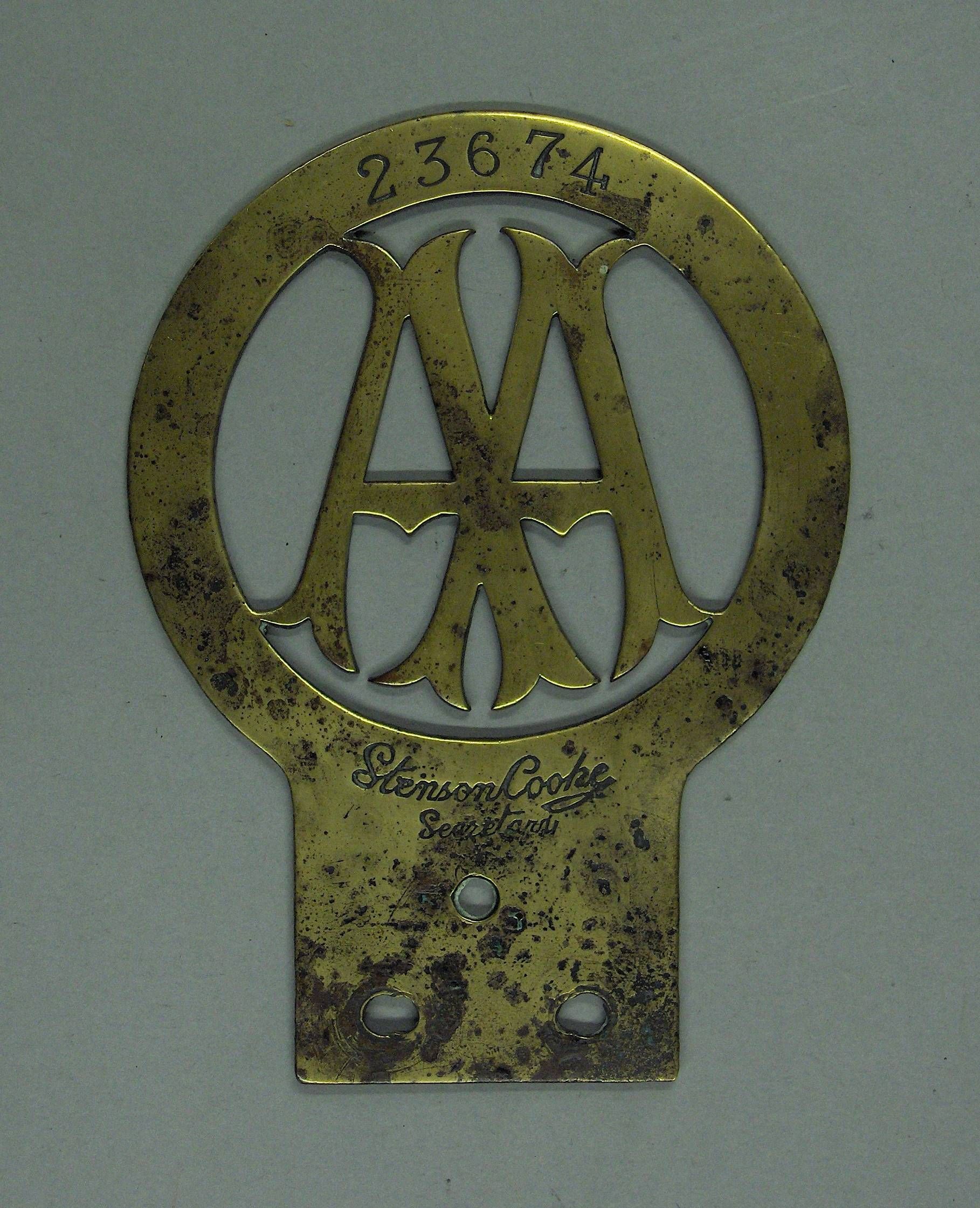 Bonhams Cars : An AA badge,