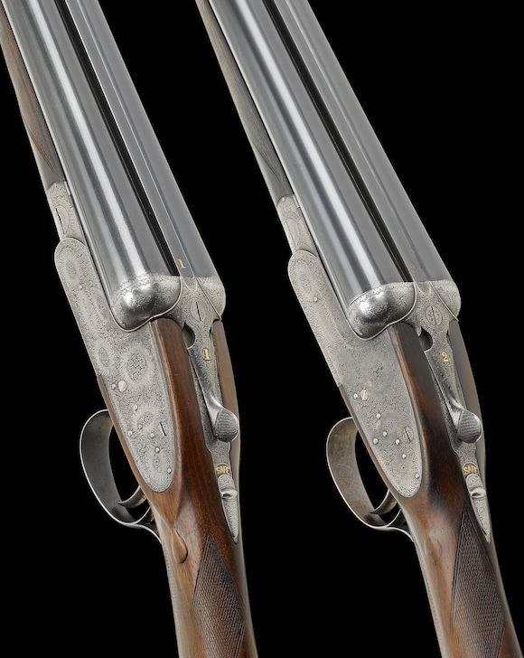 Bonhams : A pair of 12-bore single-trigger sidelock ejector guns by ...