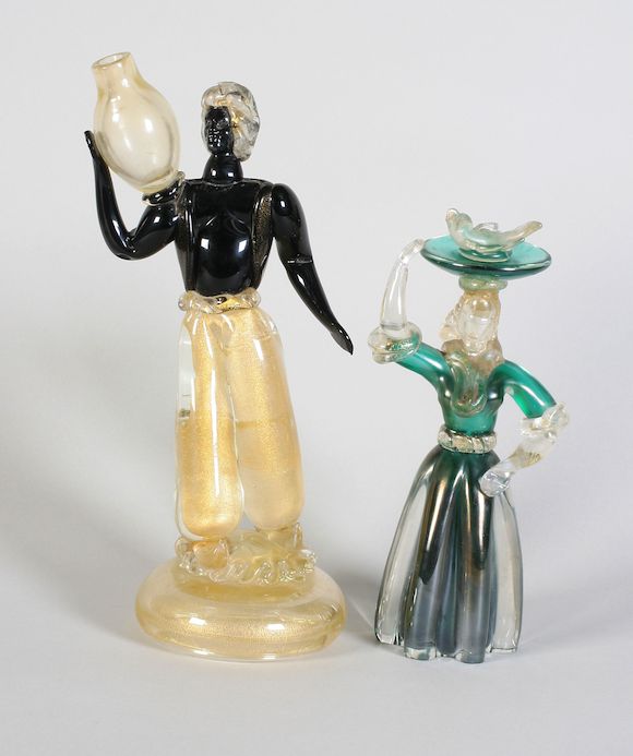 Bonhams : Two Murano glass figures
