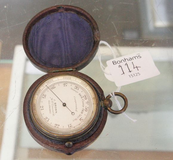 Bonhams : A pocket Barometer by J Brown Glasgow