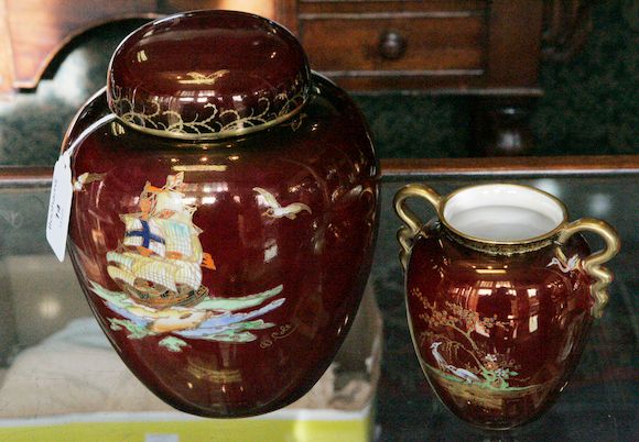 Bonhams : A Crown Devon Ginger jar and cover