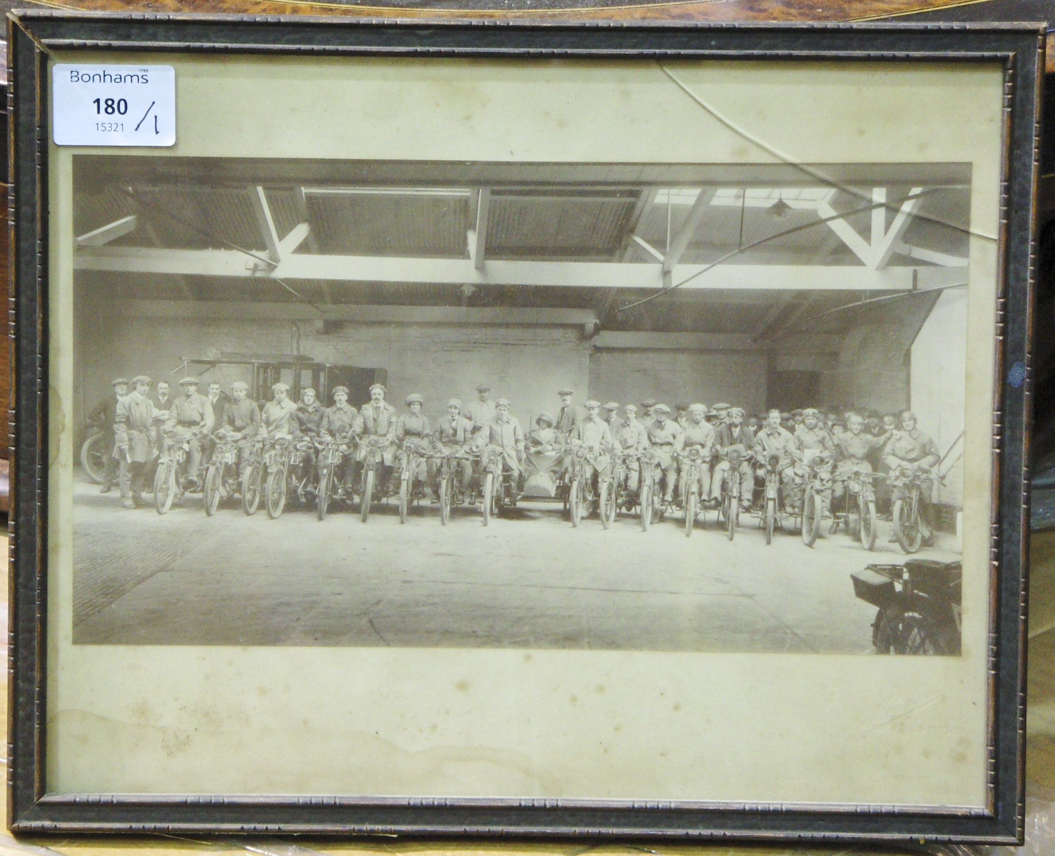 Bonhams Cars : 3 Edwardian period photographs of pioneer motorcyclists,