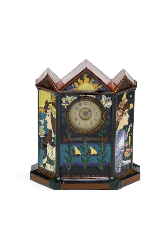 Bonhams : Frederick Rhead for Foley Pottery An Intarsio Clock, circa 1900