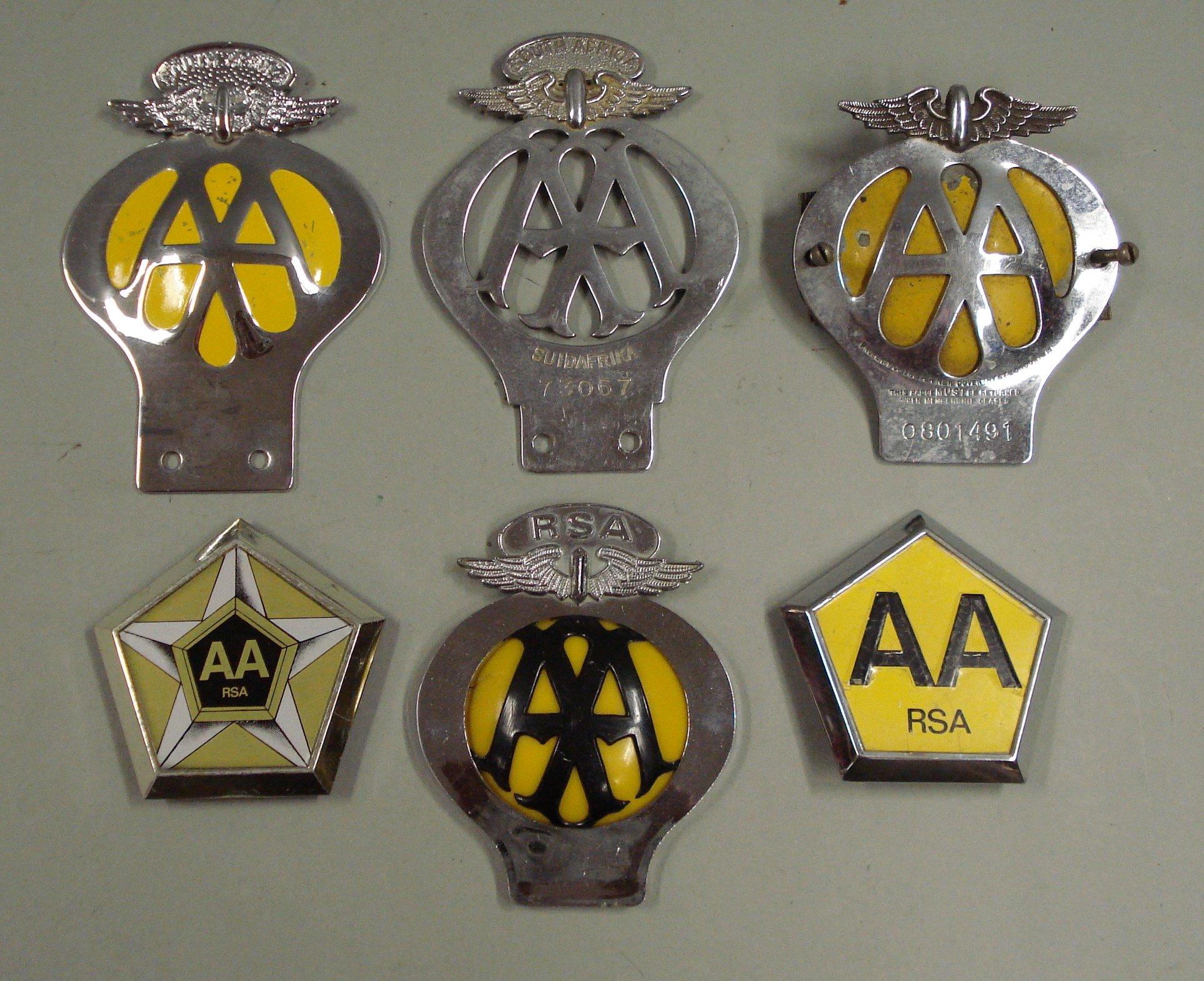 Bonhams Cars : Five South African AA badges,