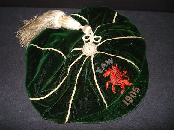 Bonhams : 1905 Welsh International football Cap