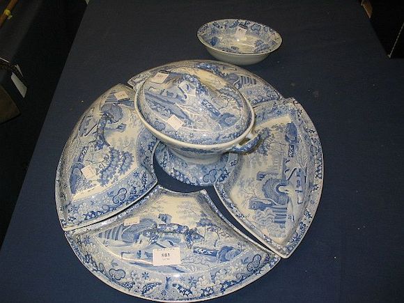 Bonhams : An early 19th century Spode blue transfer printed pearlware ...