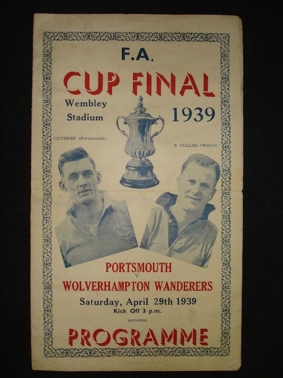 Bonhams : 1939 FA cup final programme(pirate)