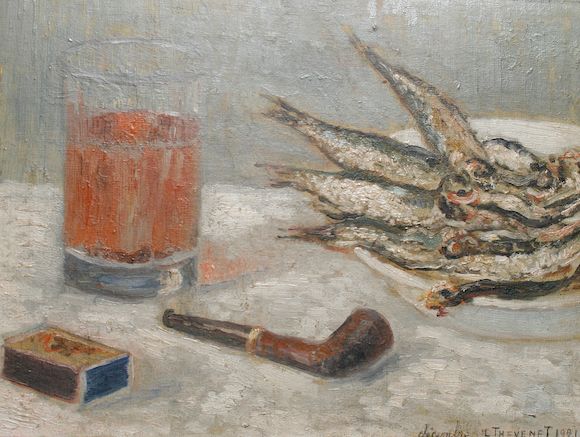 Bonhams : Louis Thevenet (Belgian, 1874-1930) Still life with a bowl of ...