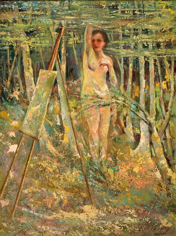 Bonhams : Oumbertos Argyros (Greek, 1884-1963) The artist's model 80 x ...
