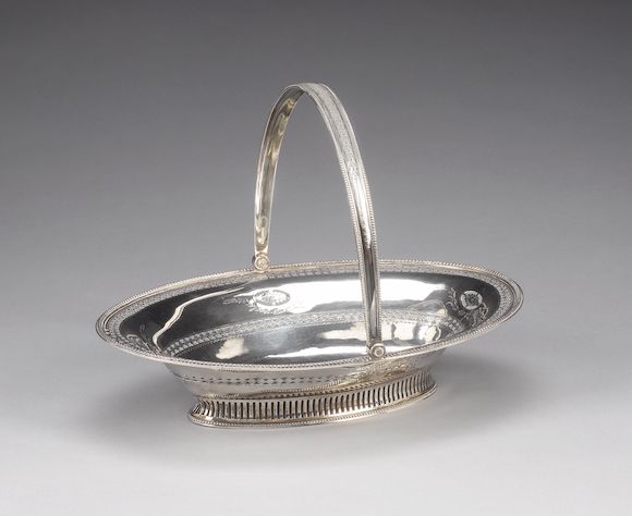 Bonhams : A George III silver swing handled basket, by William Abdy ...
