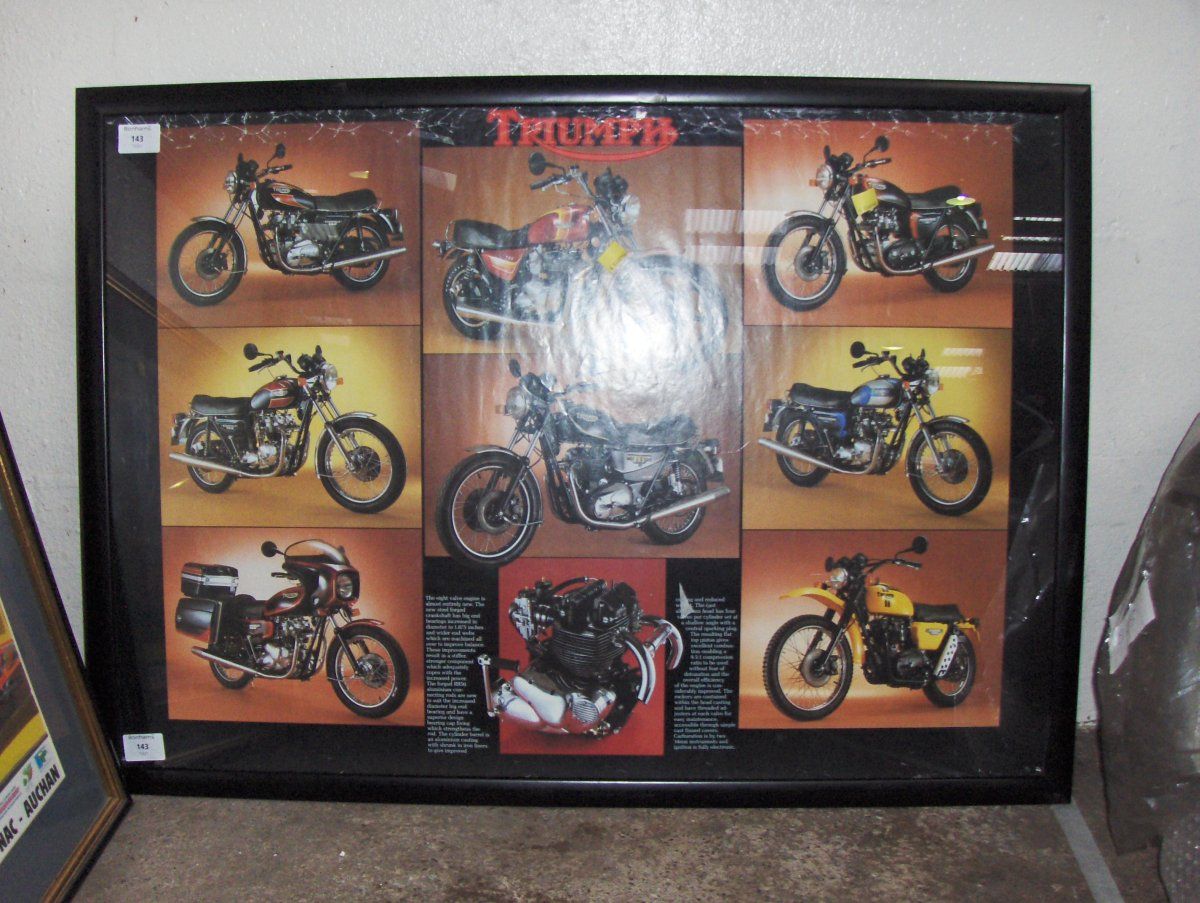 Bonhams Cars : A double-sided Triumph poster,