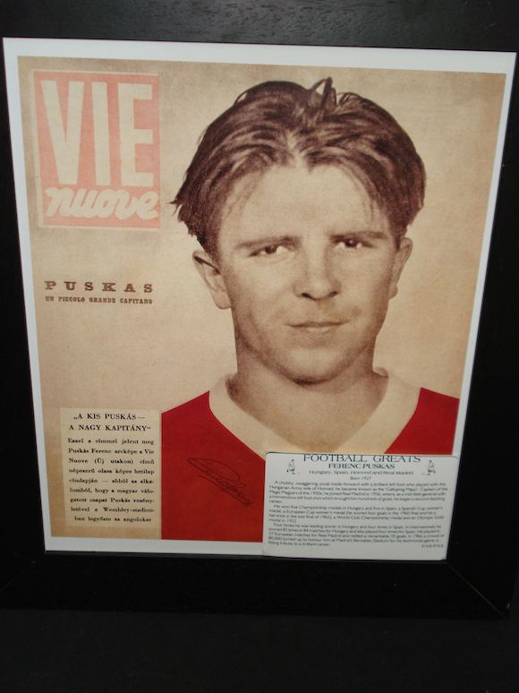 Bonhams : Signed picture of Puskas Very rare early signed colour image ...