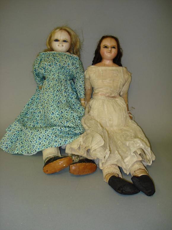Bonhams Wax Over Composition Shoulder Head Doll Circa 1860 2