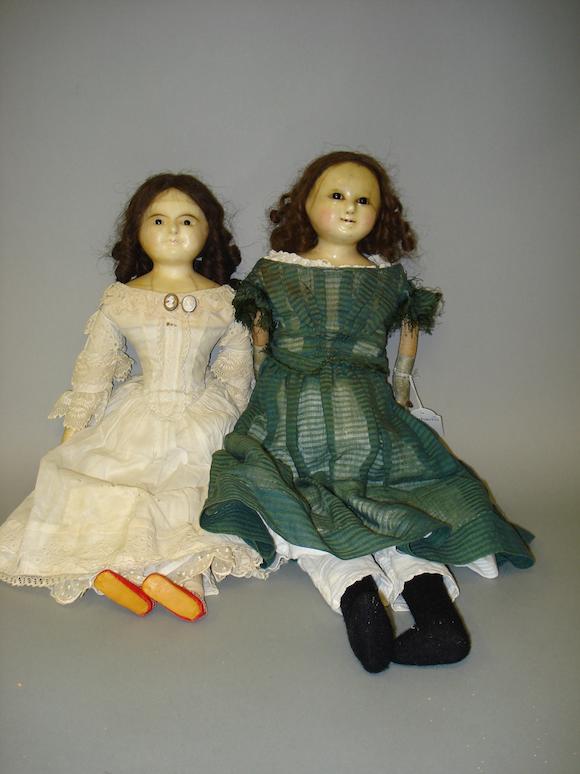 Bonhams Wax Over Composition Shoulder Head Doll English Circa 1860 2
