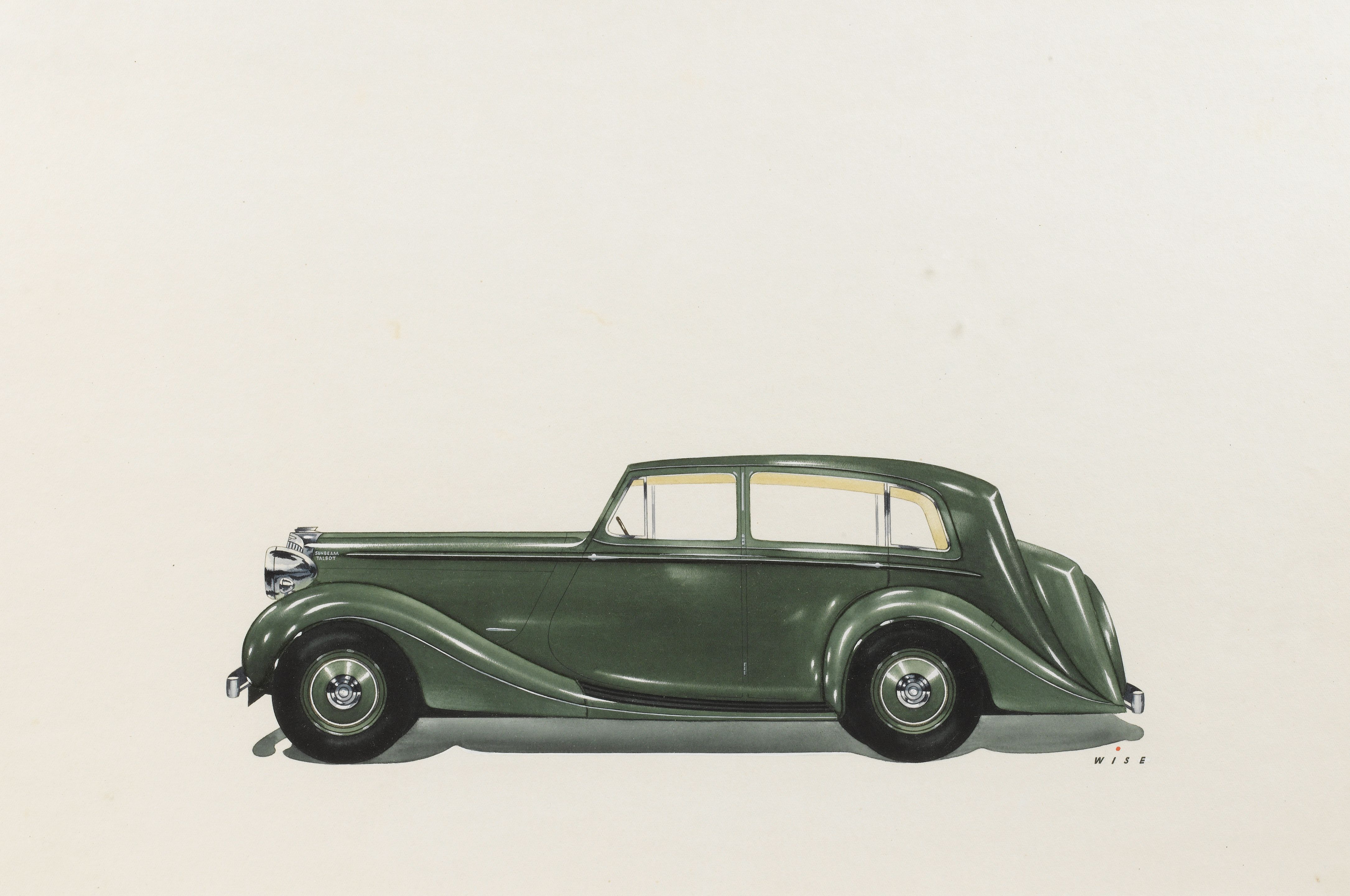 Bonhams Cars : Wise, an original artwork for Sunbeam Talbot,