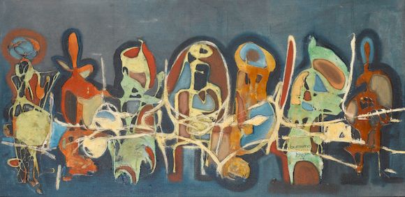 Bonhams : Jimoh Buraimoh (Nigerian, born 1943) Untitled 60 x 123 cm ...