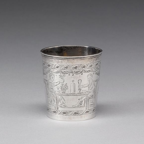 Bonhams : A 19th century Provincial Russian silver beaker, possibly ...