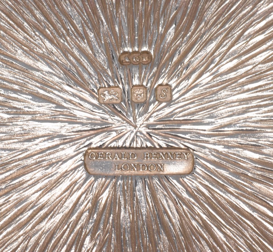 Bonhams : GERALD BENNEY : A silver and enamelled oblong box, London ...