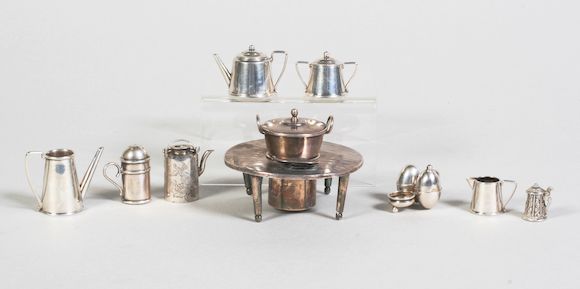Bonhams : A collection of silver and Continental metalware miniature ...