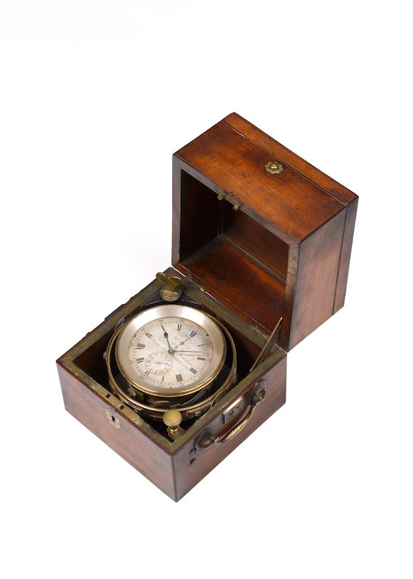 Bonhams : A good mid 19th century mahogany cased two-day marine ...