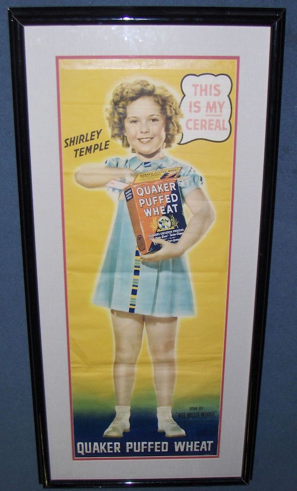 Bonhams : A Shirley Temple "Quaker Oats" advertising poster,