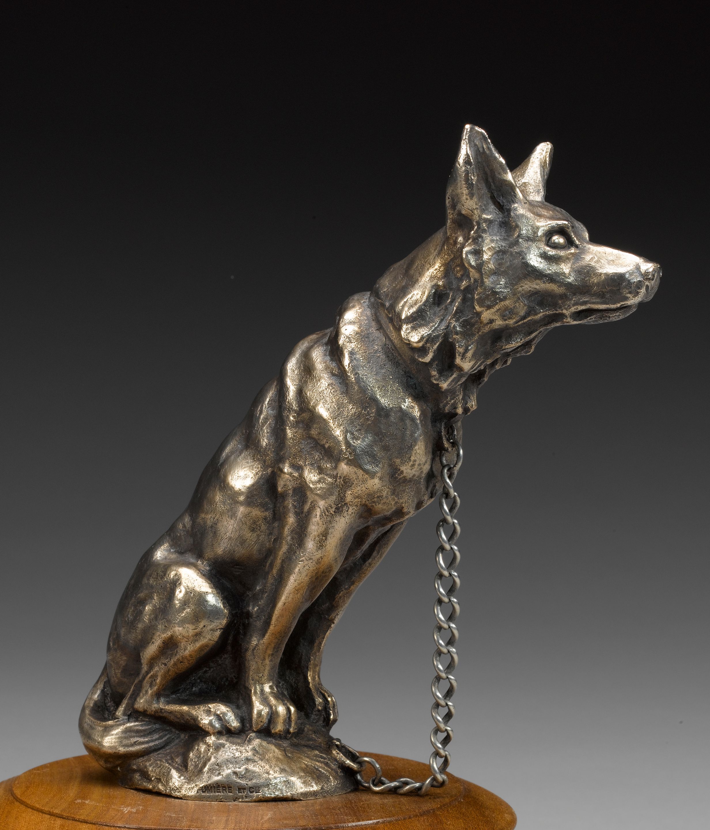 Bonhams Cars : A large Alsatian Dog mascots by E Illinski, 1921-25,