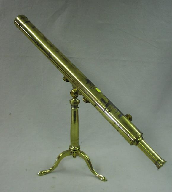 Bonhams A 1 12 Inch Brass Refracting Telescope On Stand English