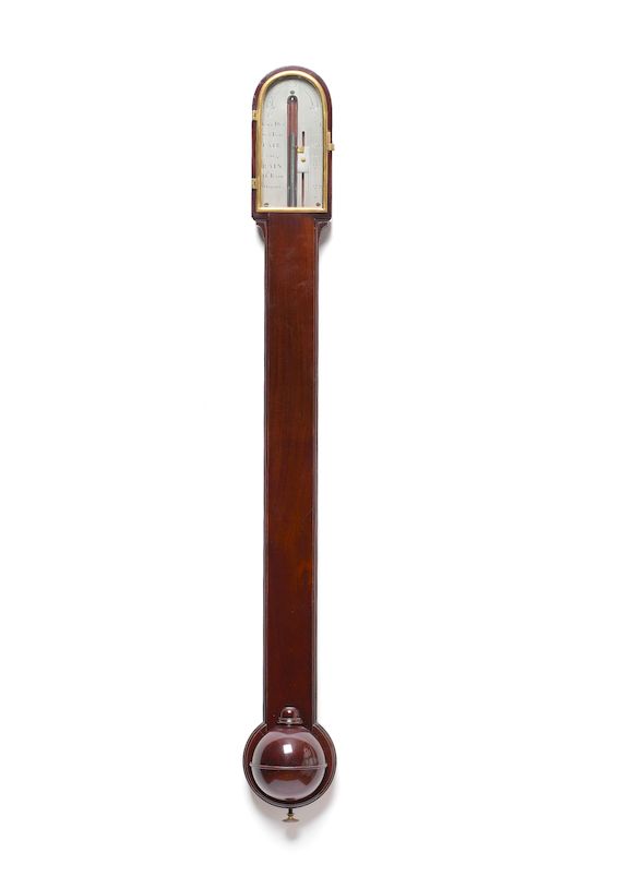 Bonhams : A fine late 18th century mahogany stick barometer Benjamin ...
