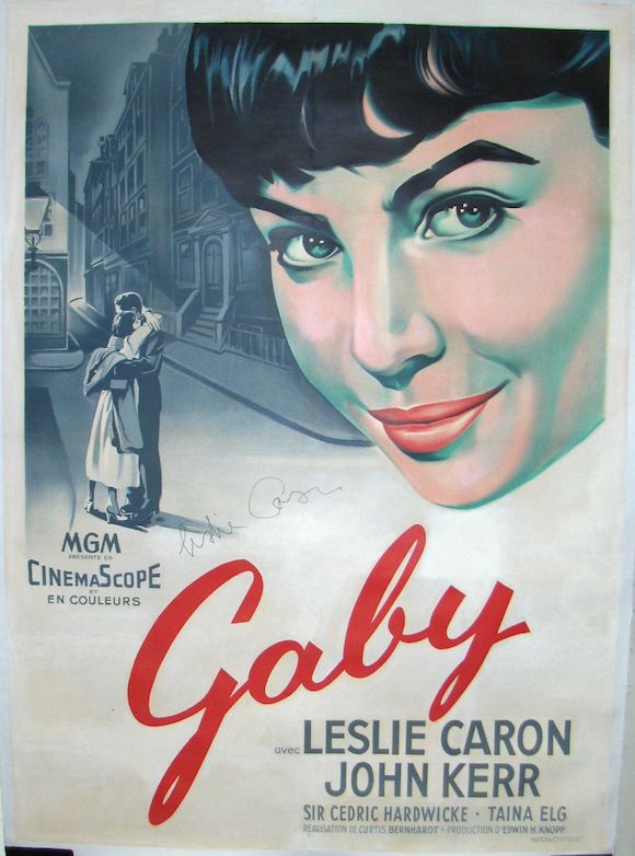Bonhams : A Leslie Caron signed "Gaby" film poster, Metro-Goldwyn-Mayer ...