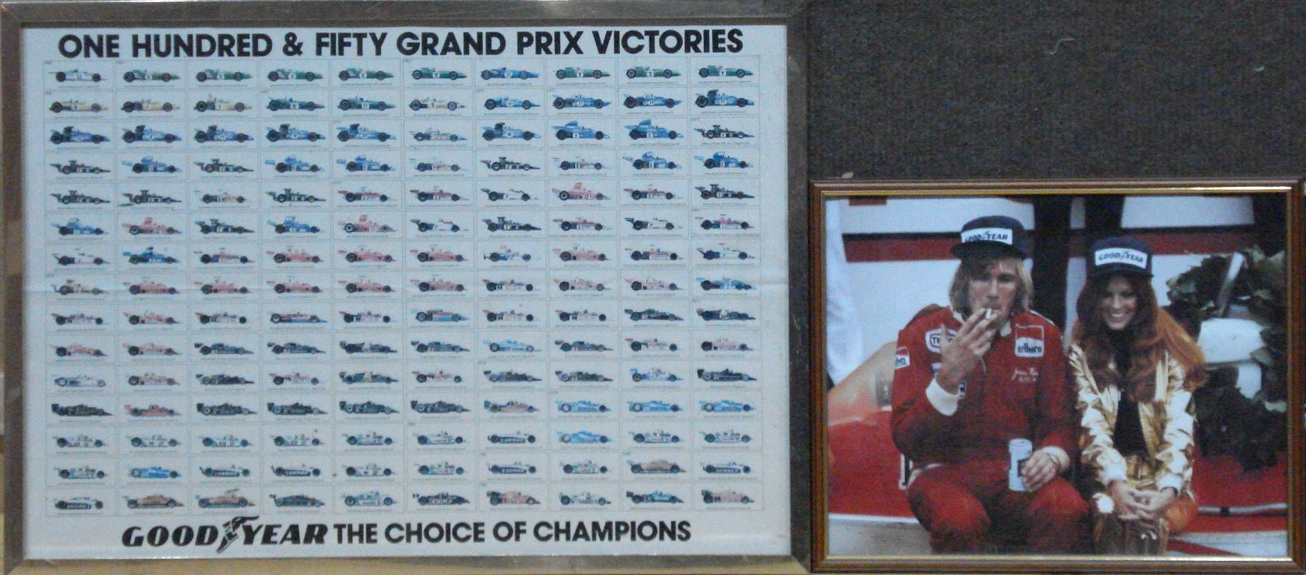 Bonhams Cars : A 'Goodyear 150 Grand Prix Victories' poster,