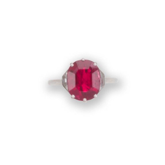 Bonhams : An art deco ruby single-stone ring, by Lacloche,