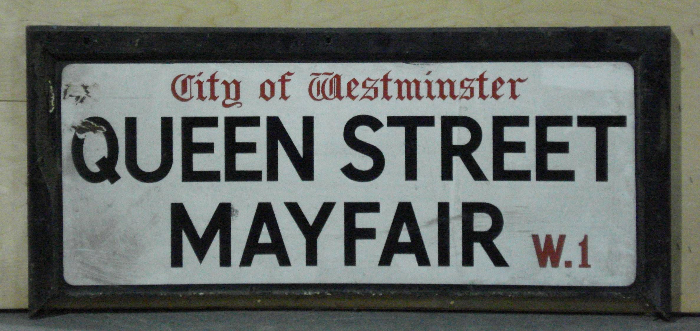 Bonhams Cars : An original enamelled London street sign, 1930s,