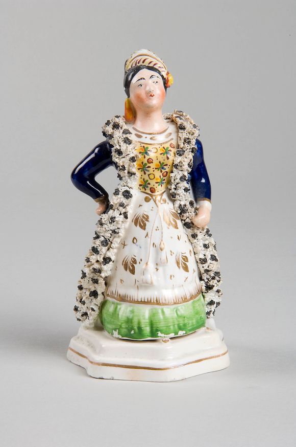 Bonhams : A Staffordshire figure of Mrs Edwards as Cinderella