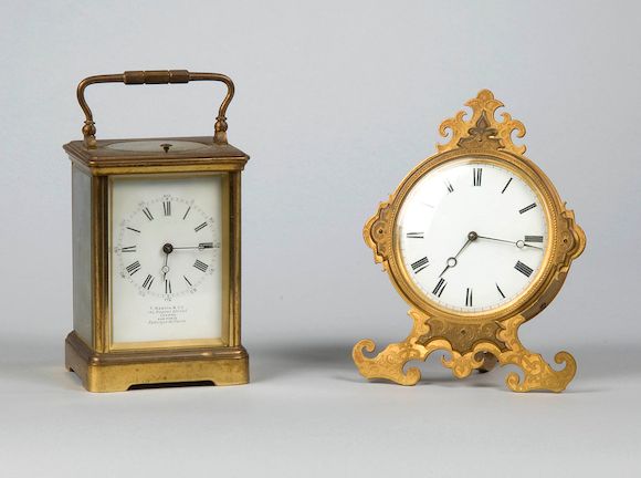 Bonhams : A gilt brass strut clock Bickers & Son, Leicester Sq, London
